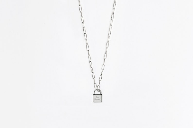 Little Silver Lock Link Chain Necklace Sterling Silver - Etsy