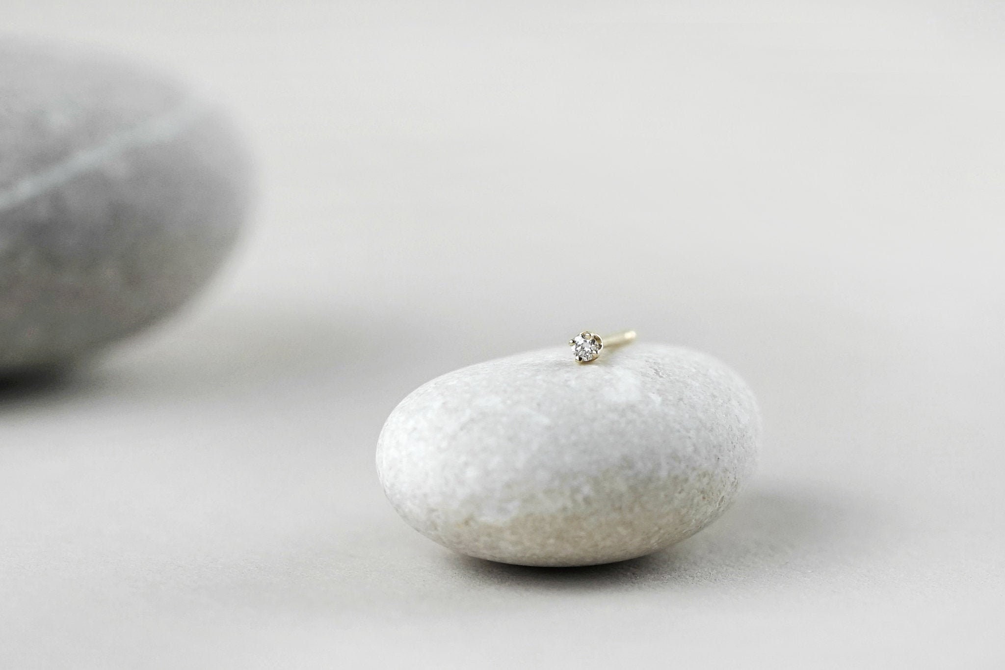 Dainty Tiny Diamond Earrings Mini 1.5mm or 2mm Handmade - Etsy