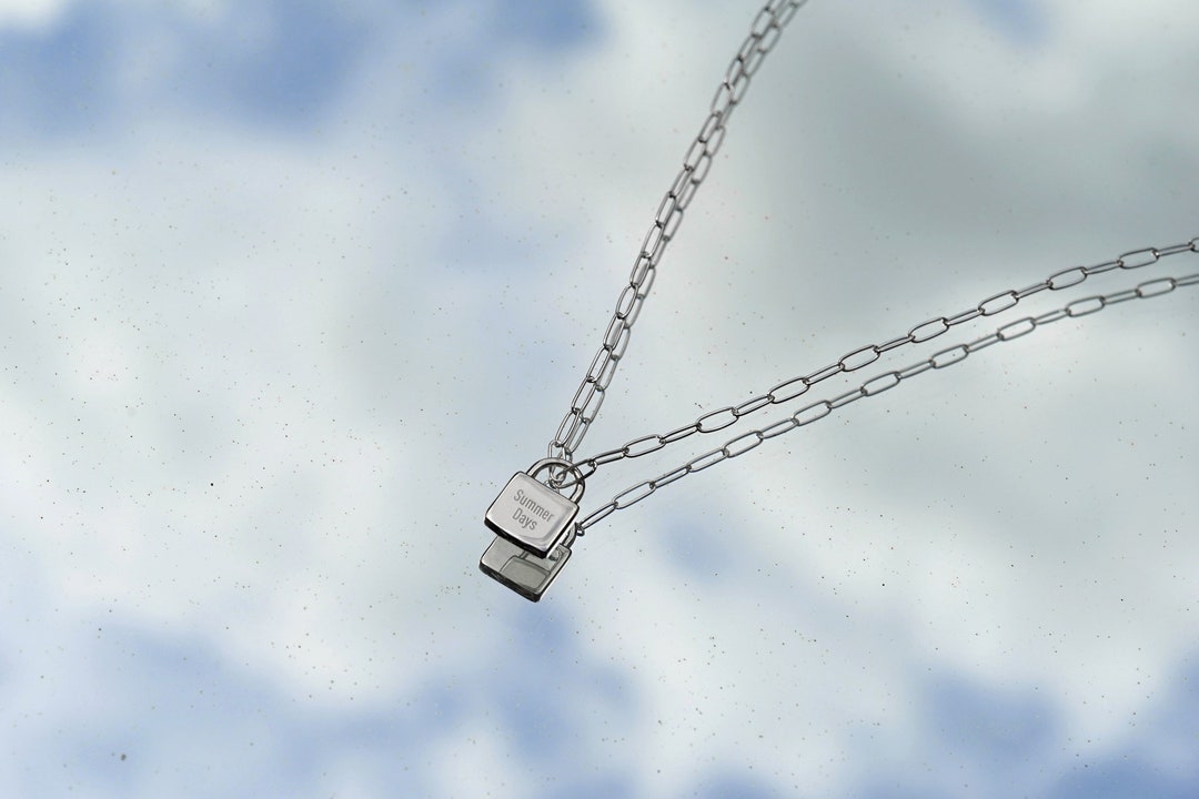 Little Silver Lock Link Chain Necklace Sterling Silver - Etsy