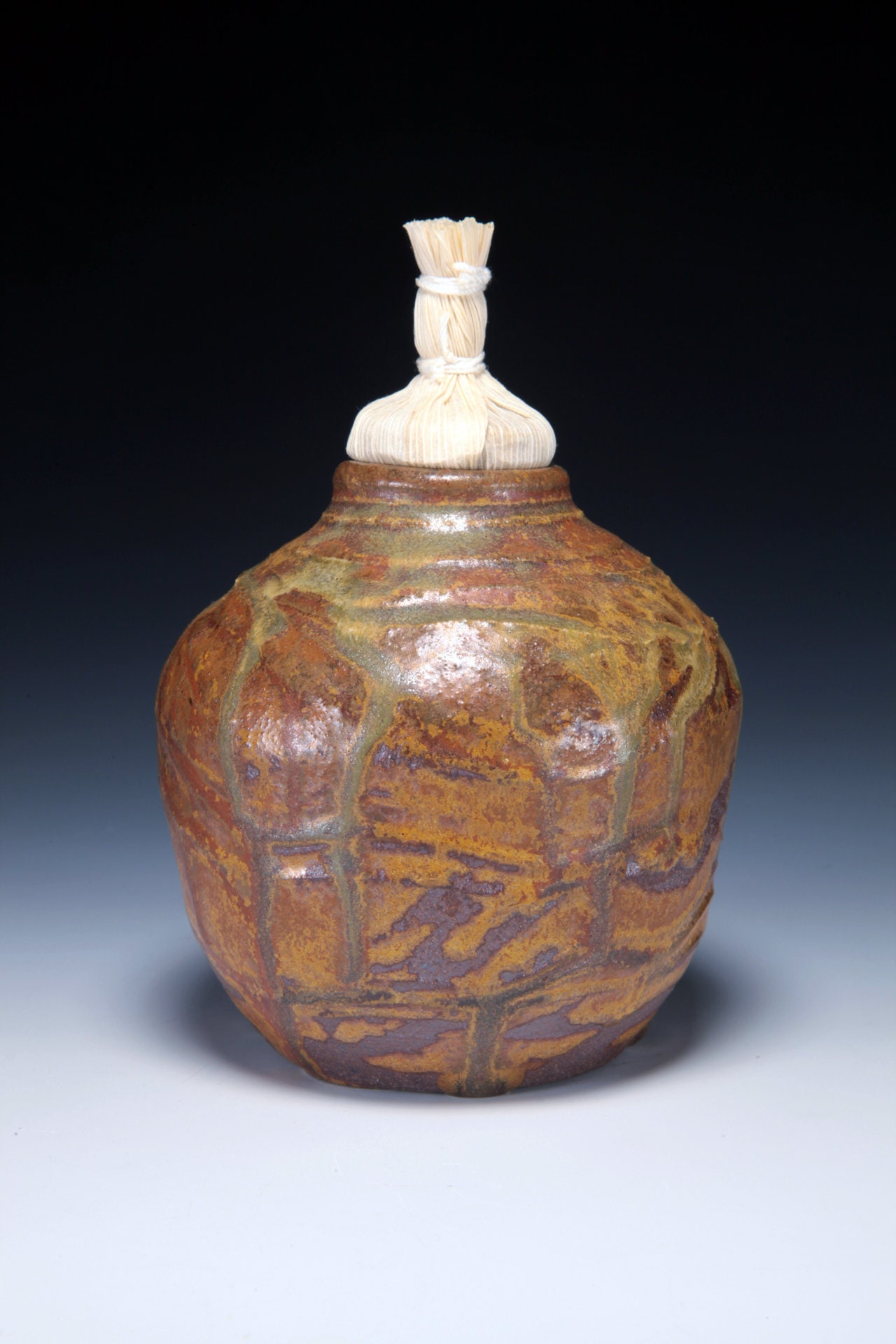 Furidashi Teaware Jar ふりだし cone 10 Golden Ash Glaze on Dark | Etsy