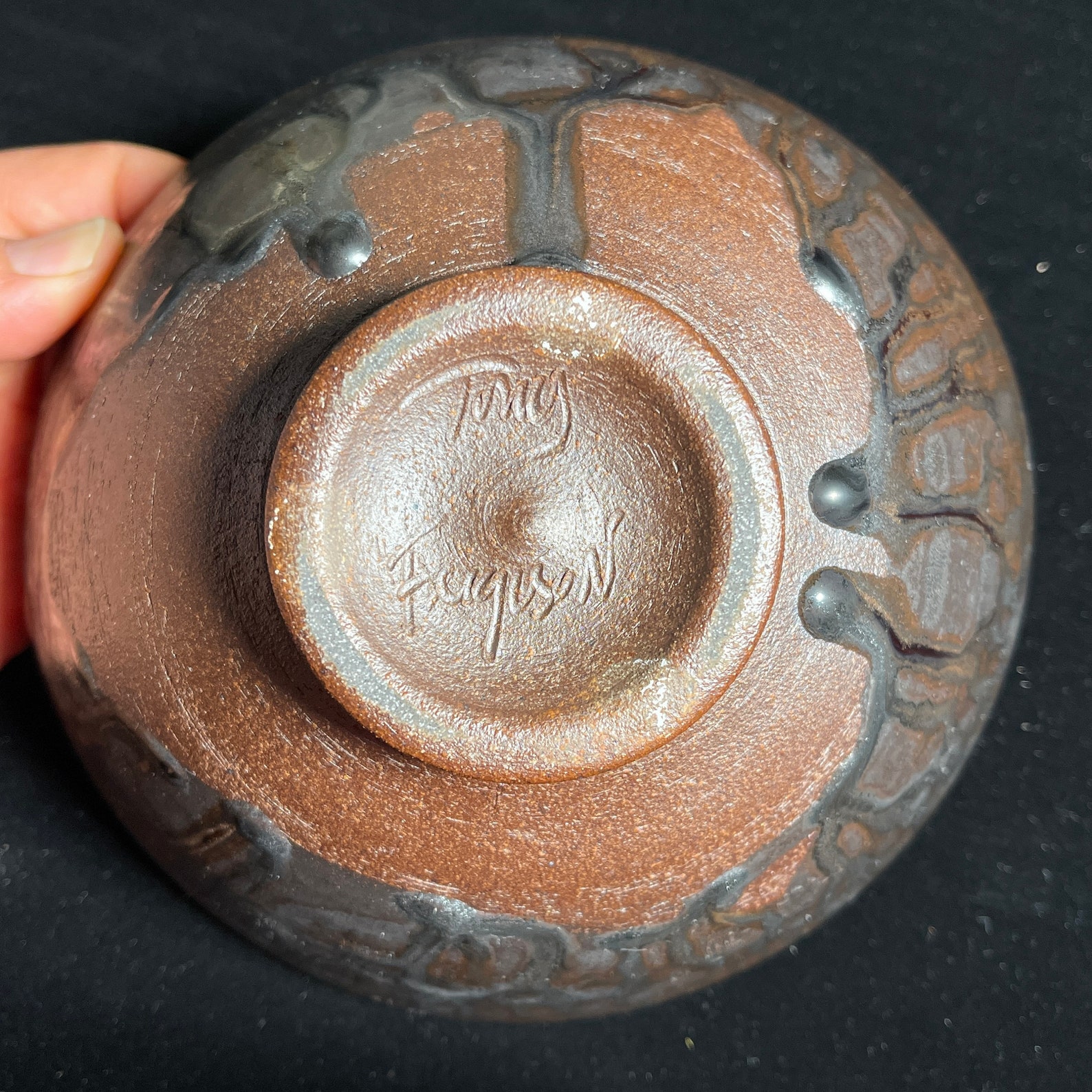 Tenmoku Ash Cone 10 Stoneware Bowl - Etsy