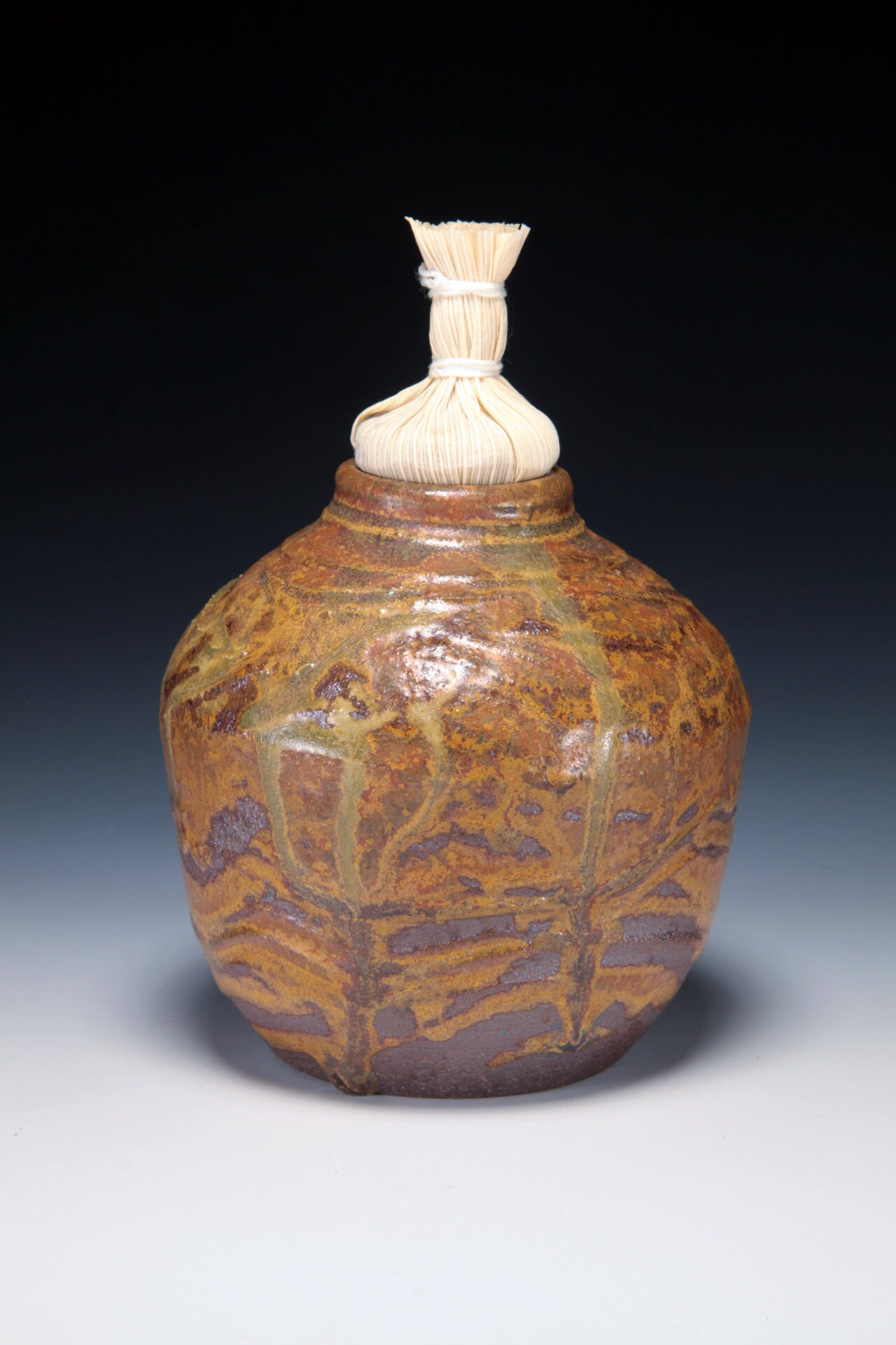 Furidashi Teaware Jar ふりだし cone 10 Golden Ash Glaze on Dark | Etsy