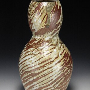 White Mishima Vase on Chocolate Stoneware Wabi Sabi - Etsy
