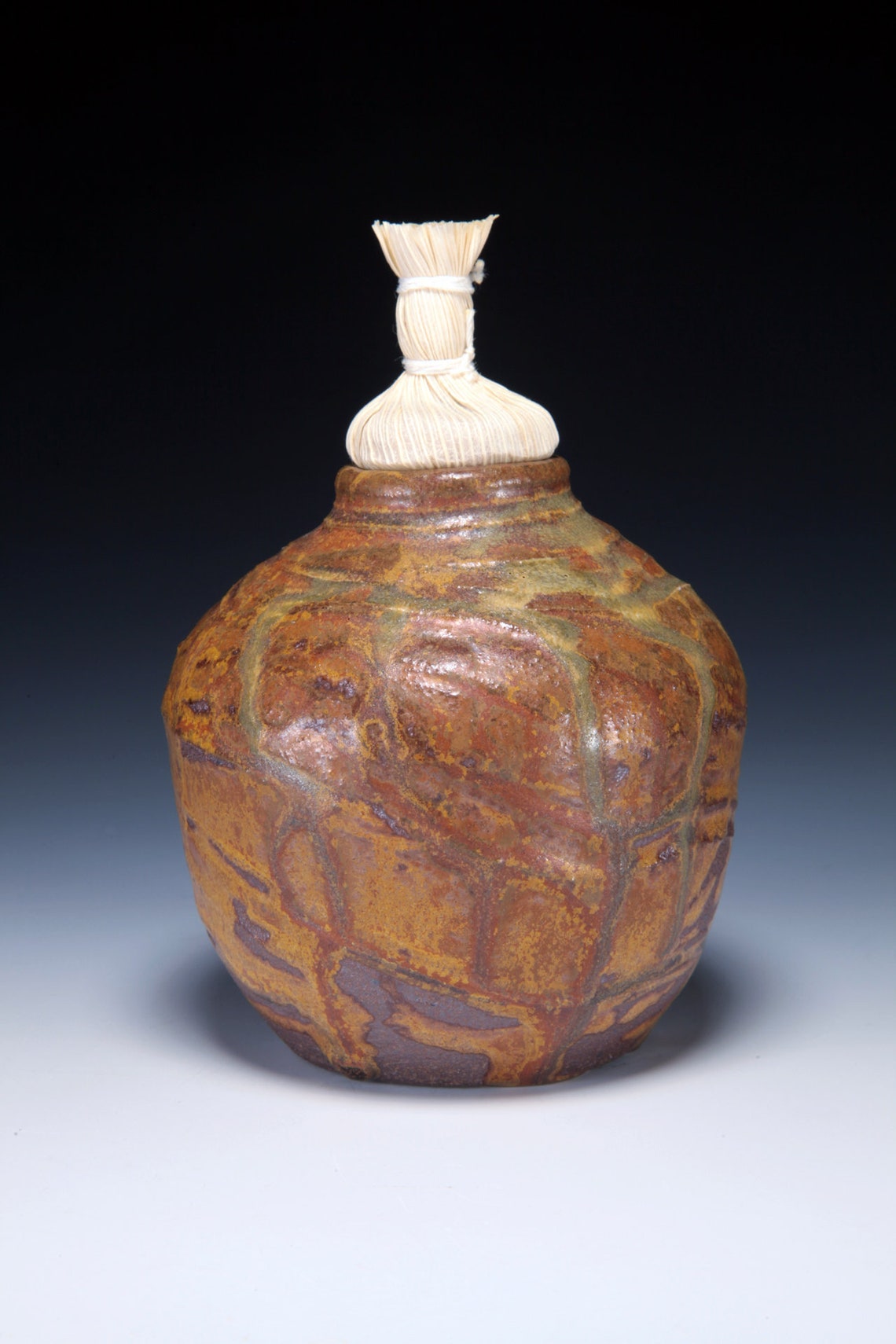 Furidashi Teaware Jar ふりだし cone 10 Golden Ash Glaze on Dark | Etsy