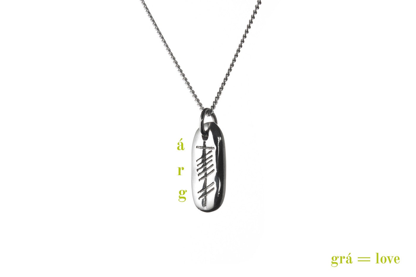 Ogham Love Pendant Carved Ingot With the Gaelic Word for Love 'grá ...