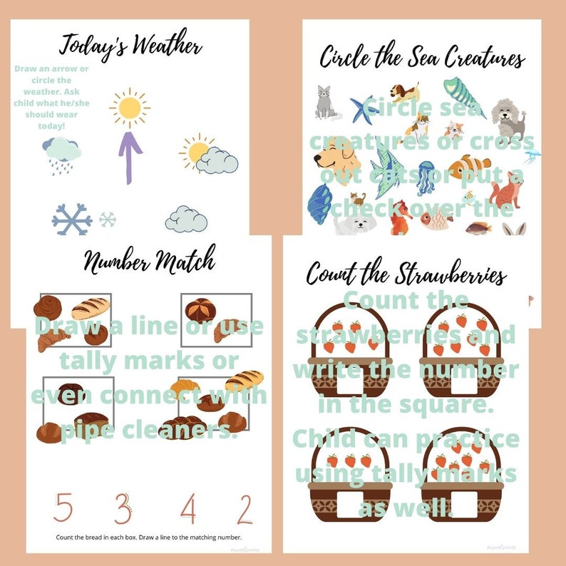 Homeschool Printables, Boho Montessori Dry Erase Book, Coloring Book ...