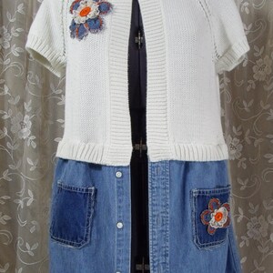 Upcycled Shrug With Denim Shirt Duster Size Medium - Etsy