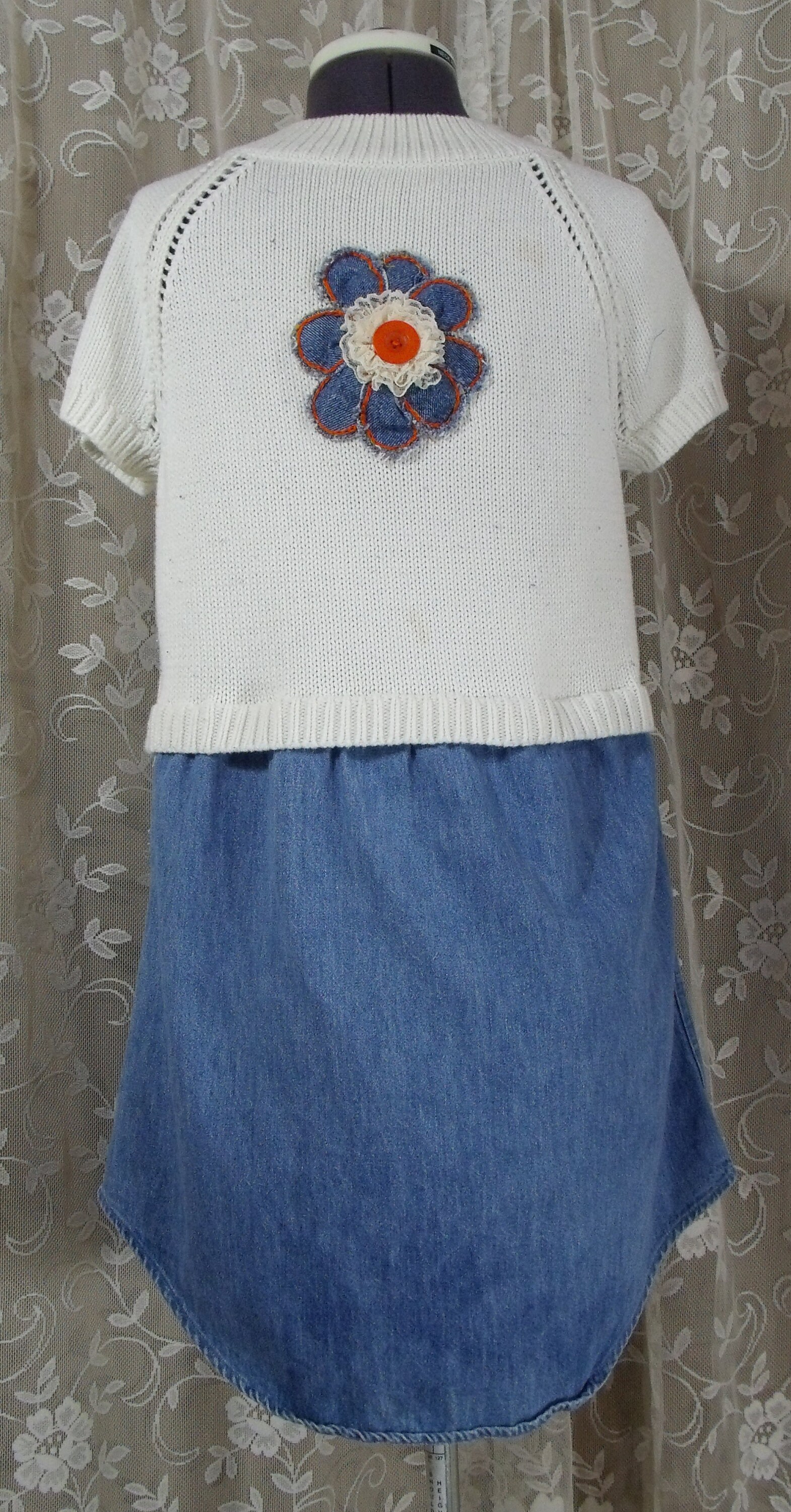 Upcycled Shrug With Denim Shirt Duster Size Medium - Etsy