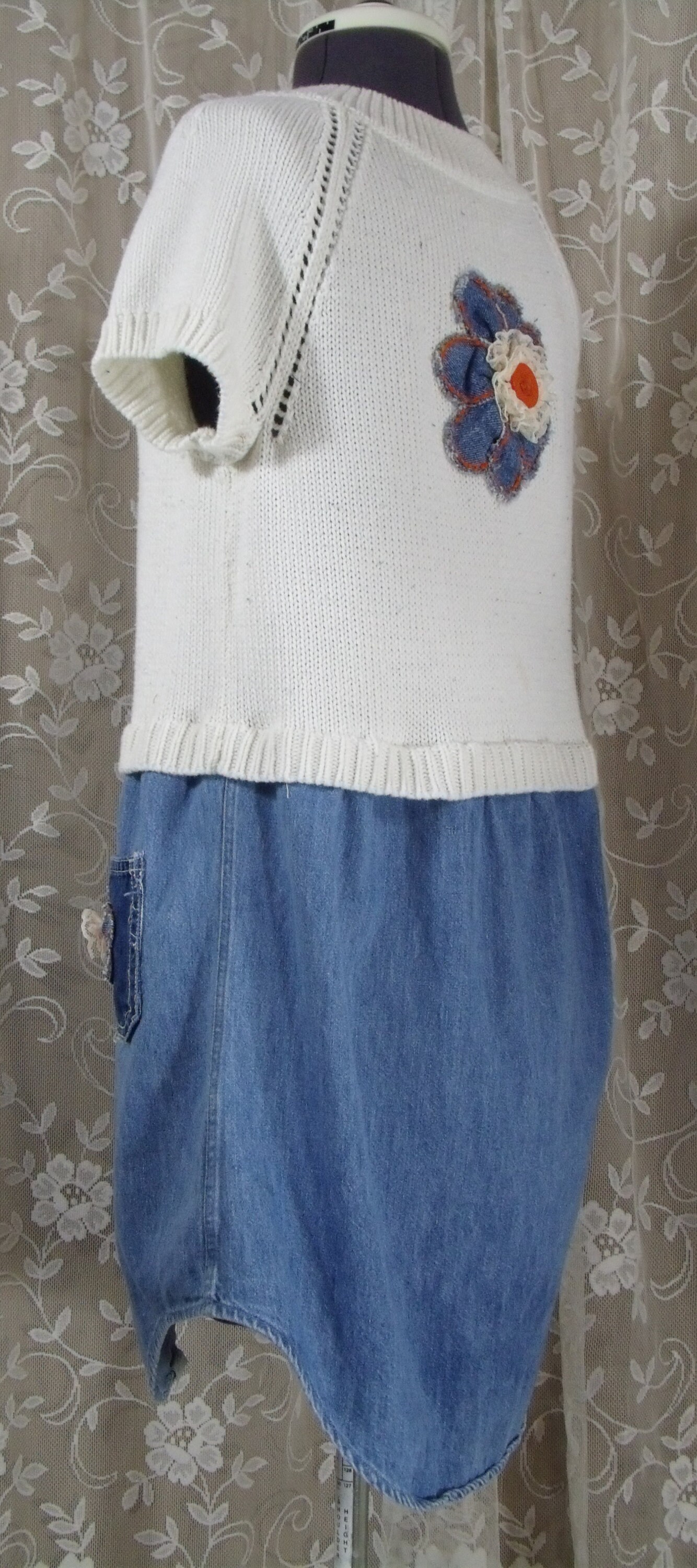 Upcycled Shrug With Denim Shirt Duster Size Medium - Etsy