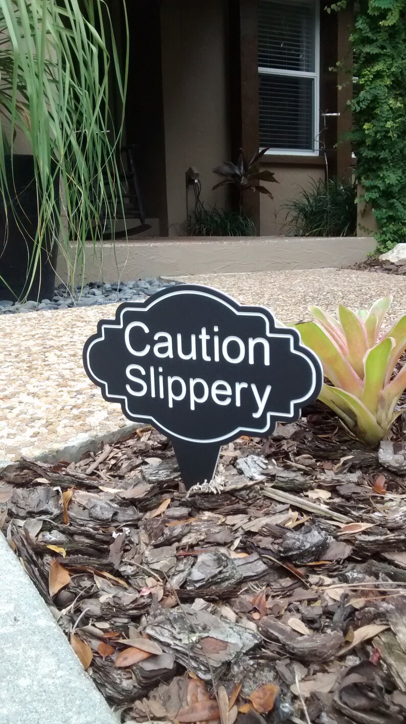 Caution Sign, Warning Sign, Engraved Sign, Outdoor Yard Sign ...