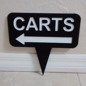 Golf Course Double Sided Sign, Carts With Arrow, Driving Range Fairway ...