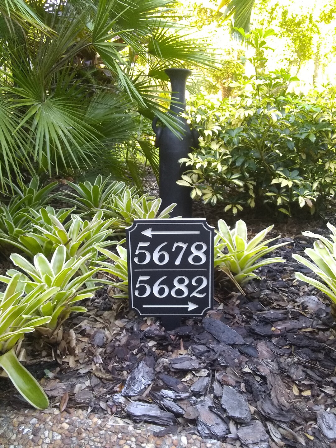 Multiple Address Stake With Arrow, Shared Driveway, Directional Address ...