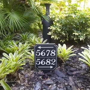 Multiple Address Stake With Arrow, Shared Driveway, Directional Address ...