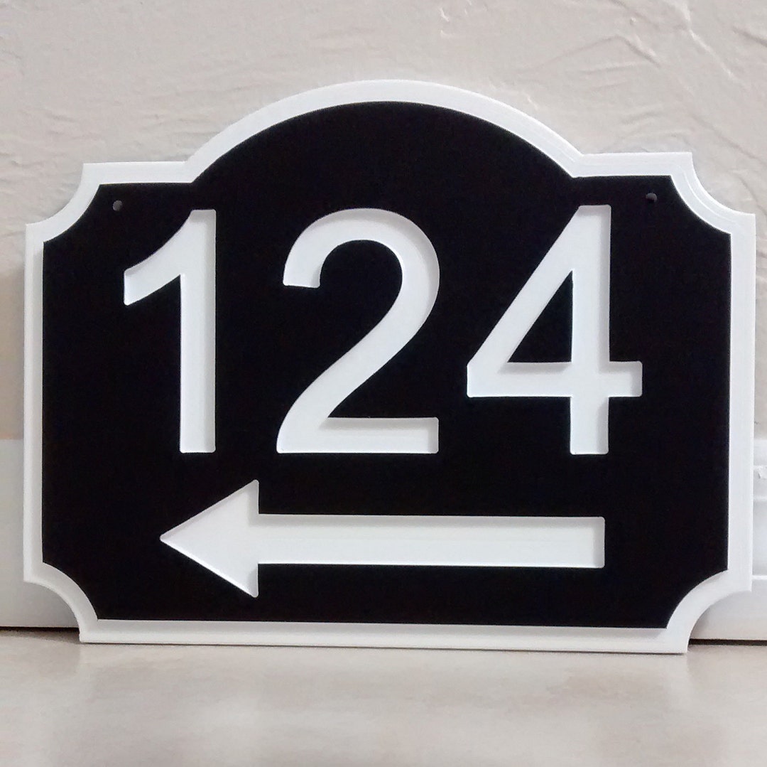 House Numbers, Shop Sign With Arrow, Business Address Sign, Office ...