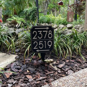Multiple Address Stake Engraved, Shared Driveway, Modern House Numbers ...