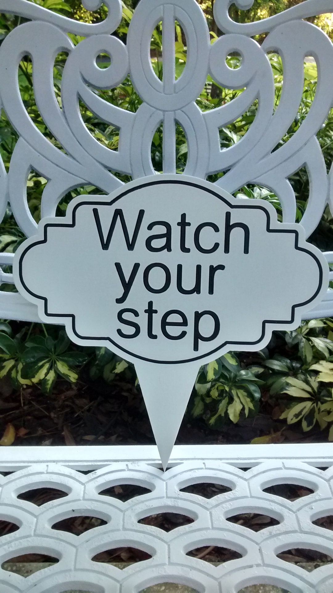 Watch Your Step Sign, Garden Planter Sign, Safety Signage, Garden Stake ...