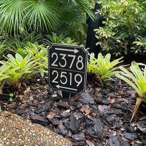 Multiple Address Stake Engraved, Shared Driveway, Modern House Numbers ...