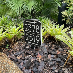 Multiple Address Stake Engraved, Shared Driveway, Modern House Numbers ...