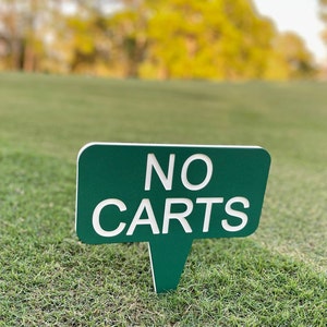 No Carts Sign, Golf Course Sign, Golf Event, Golf Recreation Signage ...