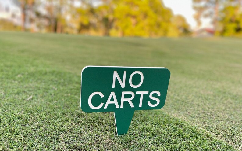 No Carts Sign, Golf Course Sign, Golf Event, Golf Recreation Signage ...