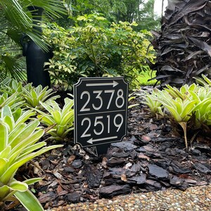 Multiple Address Stake Engraved, Shared Driveway, Modern House Numbers ...