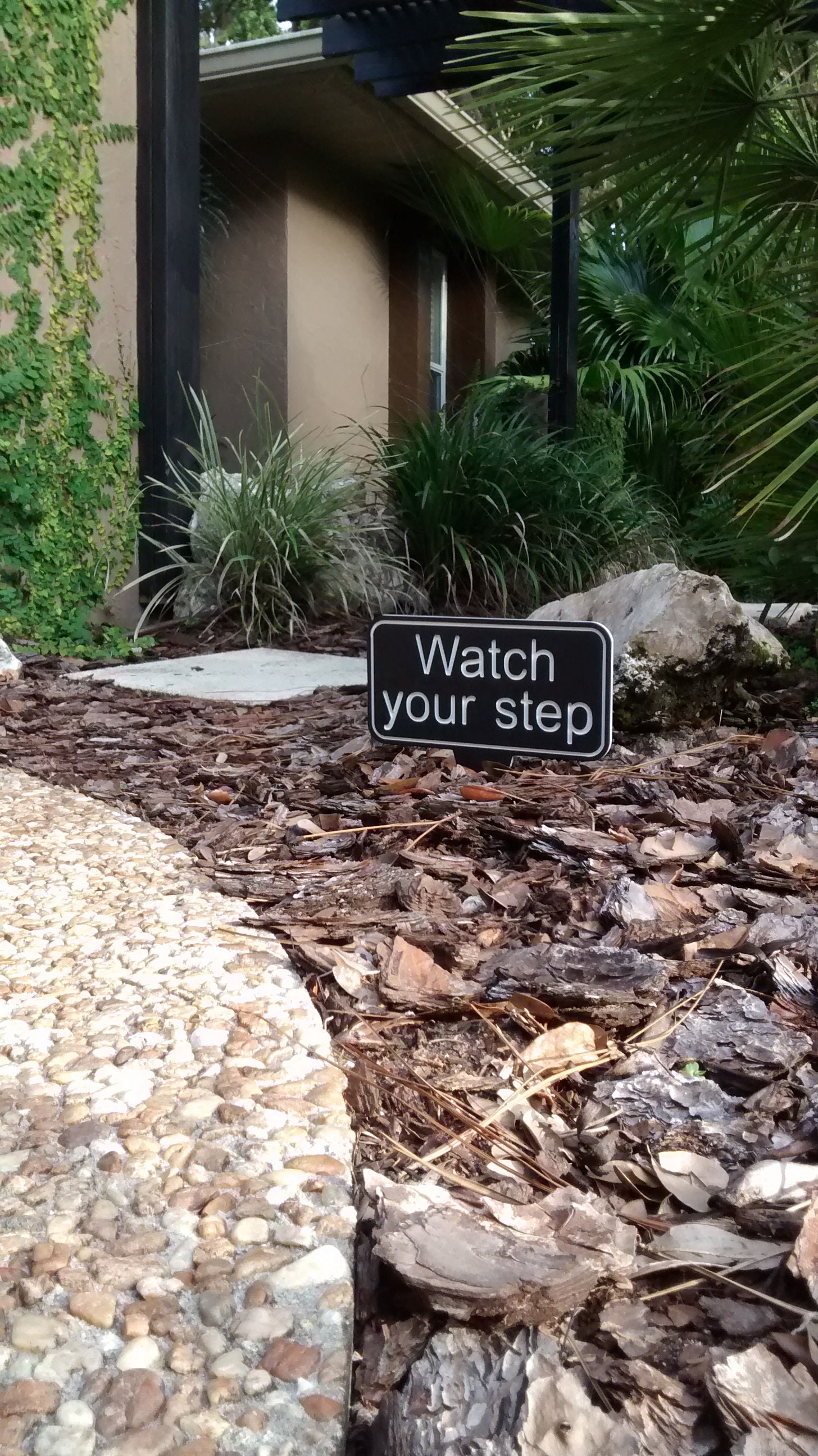 Yard Sign Caution Sign Watch Your Step Outdoor Decor | Etsy