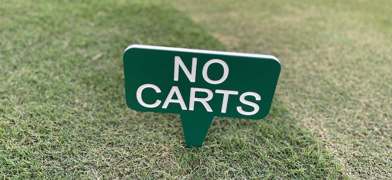 No Carts Sign, Golf Course Sign, Golf Event, Golf Recreation Signage ...