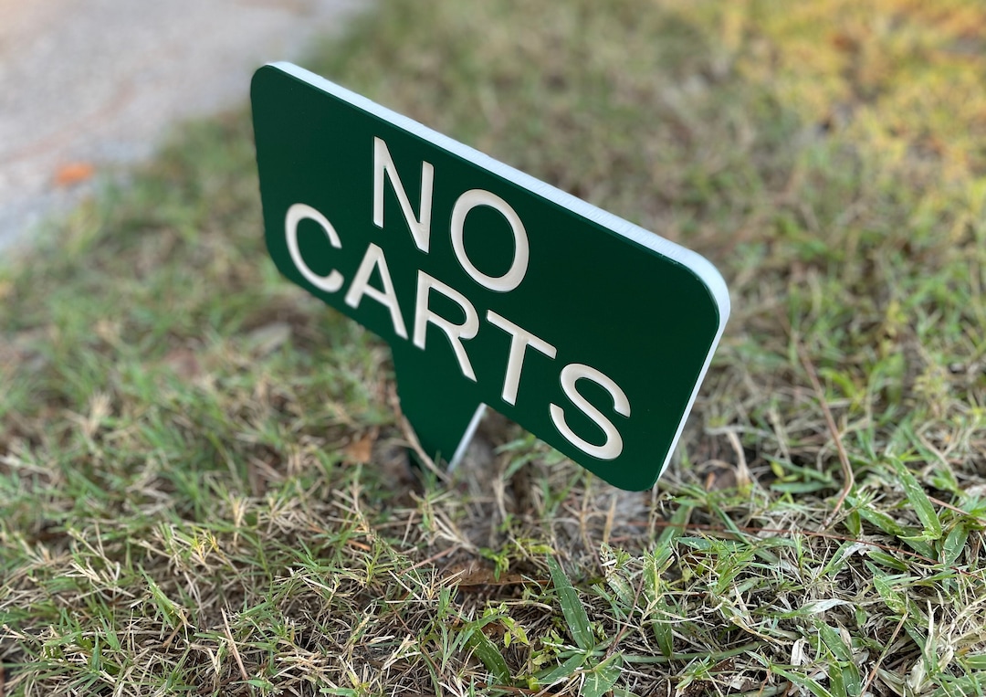 No Carts Sign, Golf Course Sign, Golf Event, Golf Recreation Signage ...