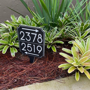 Multiple Address Stake Engraved, Shared Driveway, Modern House Numbers ...