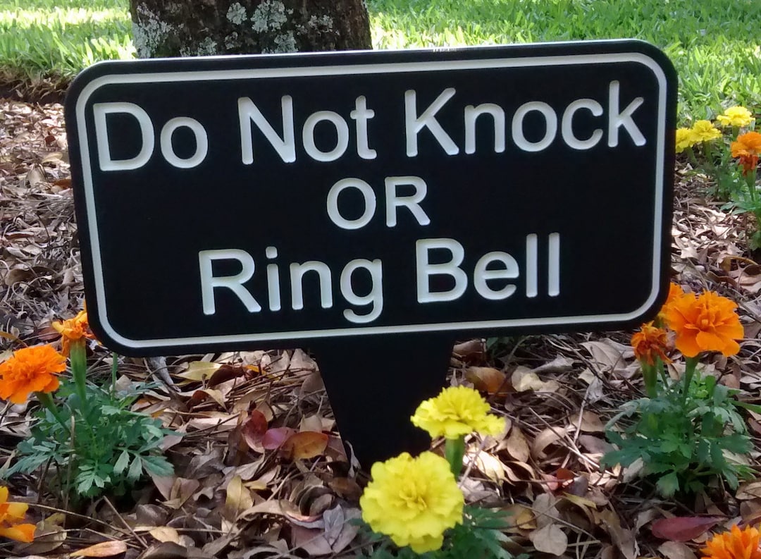 Do Not Knock or Ring Doorbell Sign, Do Not Knock Sign, Do Not Ring Door ...