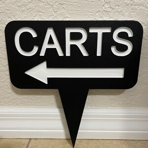 Golf Course Double Sided Sign, Carts With Arrow, Driving Range Fairway ...