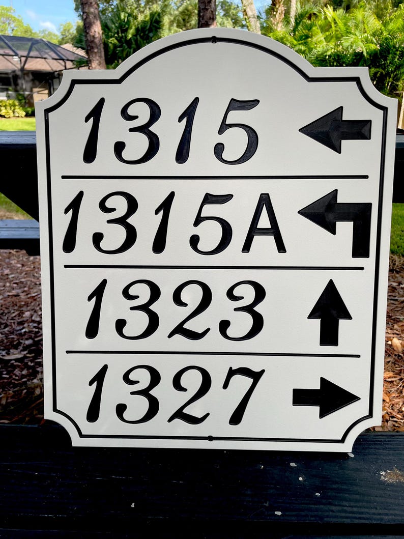 15" X 18" Large Address Plaque With Arrows. House Numbers With Arrow ...