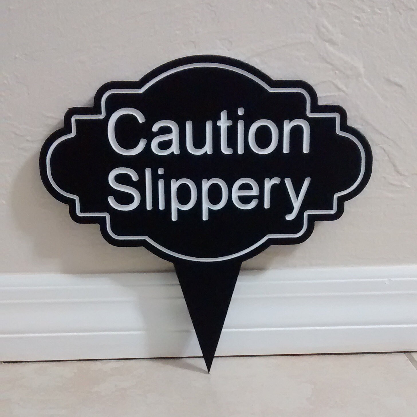 Caution Slippery Yard Sign, Engraved Outdoor Weatherproof Sign. - Etsy