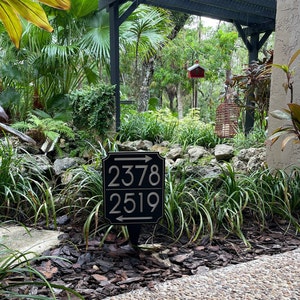 Multiple Address Stake Engraved, Shared Driveway, Modern House Numbers ...