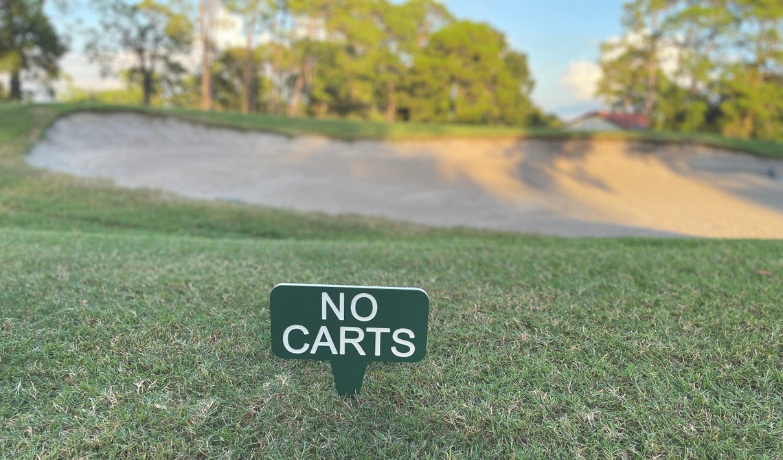 No Carts Sign, Golf Course Sign, Golf Event, Golf Recreation Signage ...