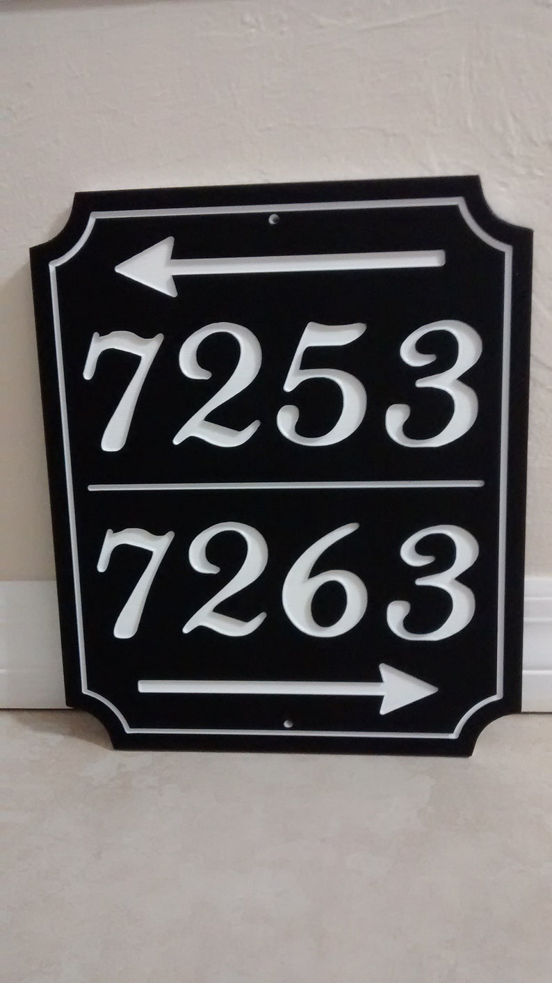 House number with Arrow Address Number Address Number Sign | Etsy