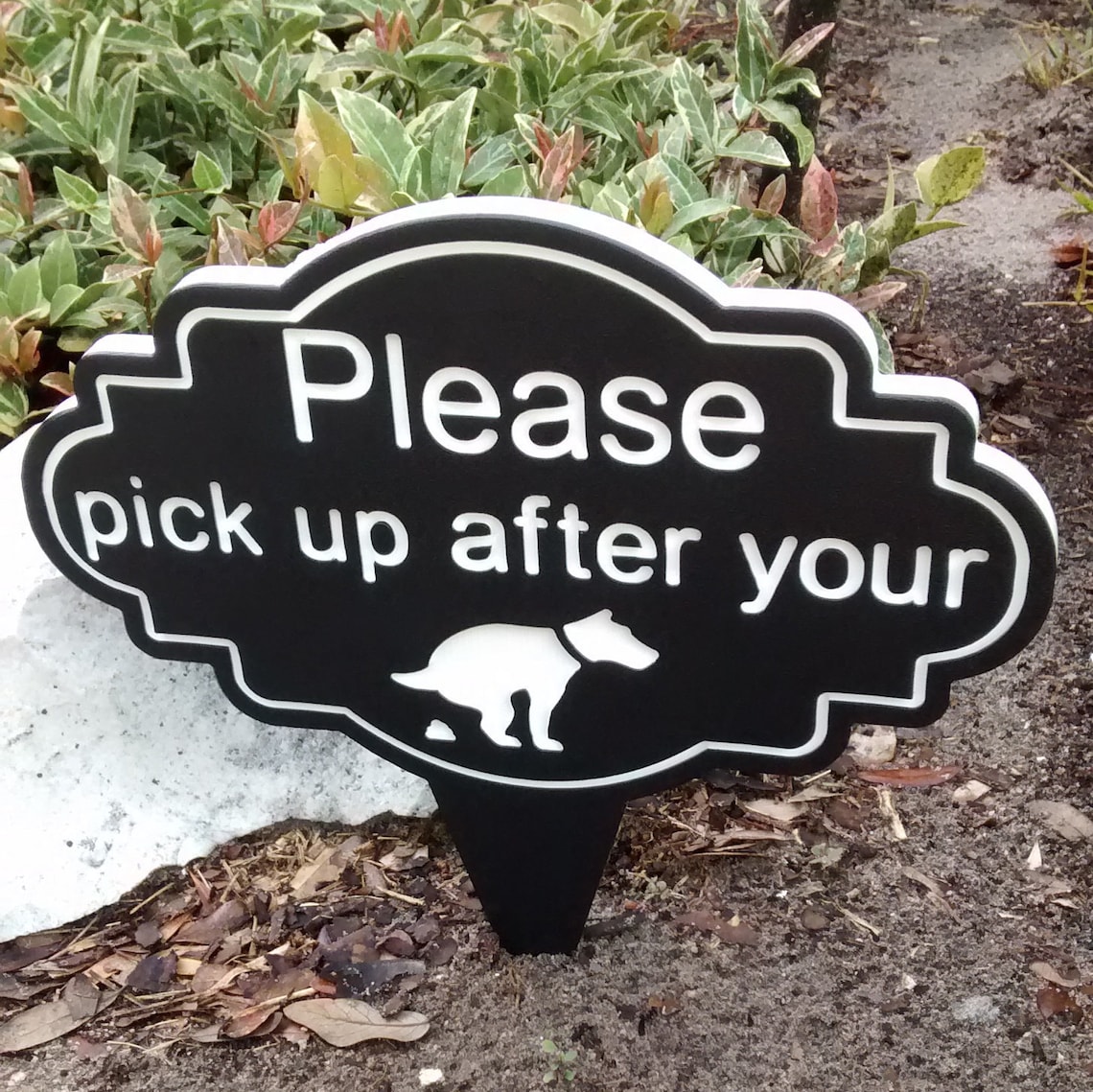 Dog Poop Sign Dog Sign Curb Your Dog Please Clean up After - Etsy