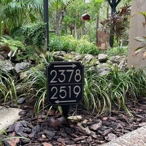 Multiple Address Stake Engraved, Shared Driveway, Modern House Numbers ...