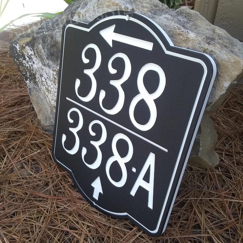 Black on White Address Sign - Etsy