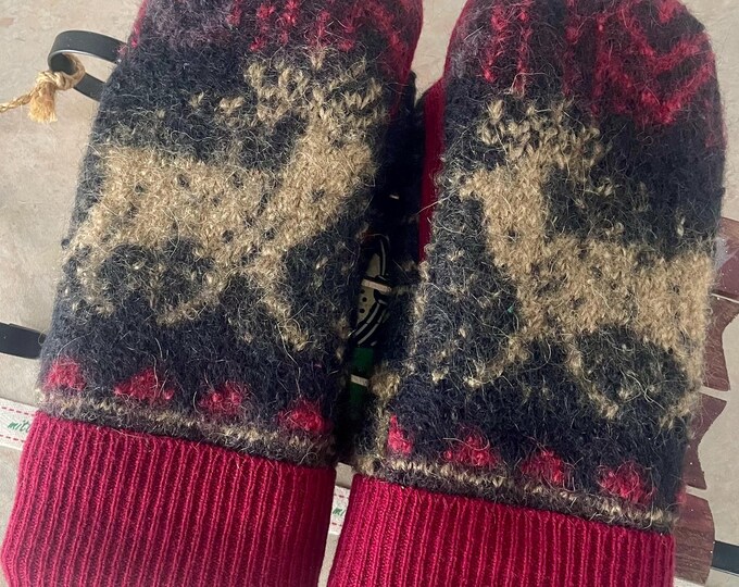 Upcycled Lambswool Mittens: Pure New Wool Felted Mittens, Men's or ...