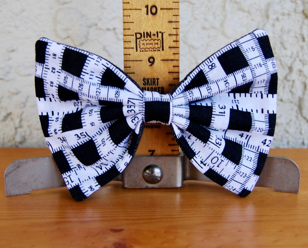 Tape Measure Bow Tie Ruler Bow Tie Black and White Bow Tie - Etsy