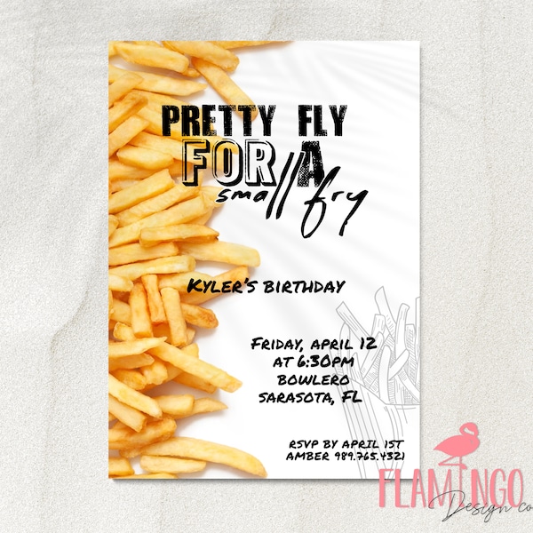 French Fry Birthday Party Invitation - Etsy