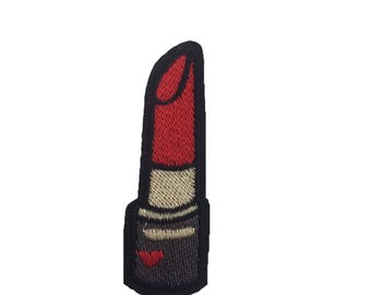 Lipstick & Lips Cosmetics Red Sequin Embroidered Iron on Patch B - Etsy