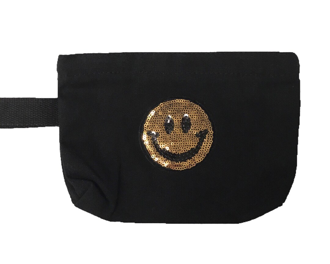 Sequins Smiley Face Pouch - Etsy