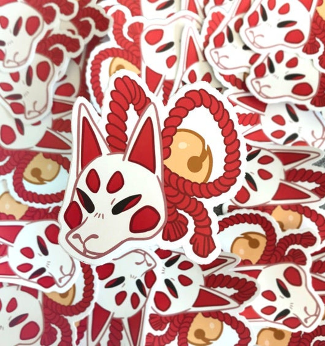 Kabuki Shinto Kitsune Japanese Vinyl Sticker - Etsy