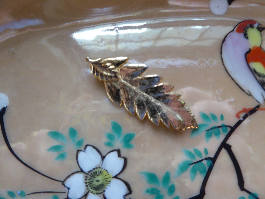 Vtg 12k Gold Electroplated Real Leaf Pendant - Etsy