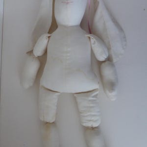 Vintage Handmade Muslin Rabbit Doll Wearing Pinafore Outfit 19 - Etsy
