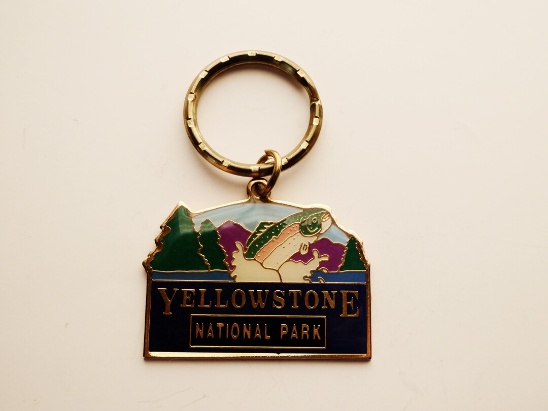 Vintage 80s Yellowstone National Park Enamel With Resin Coating Key ...