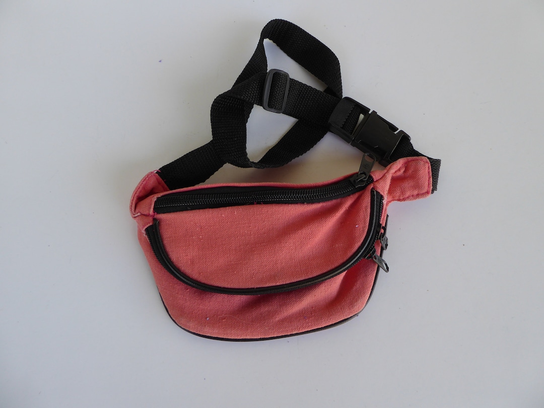 Vintage Peach Pink With Black Trim Cotton Fabric Fanny Pack - Etsy