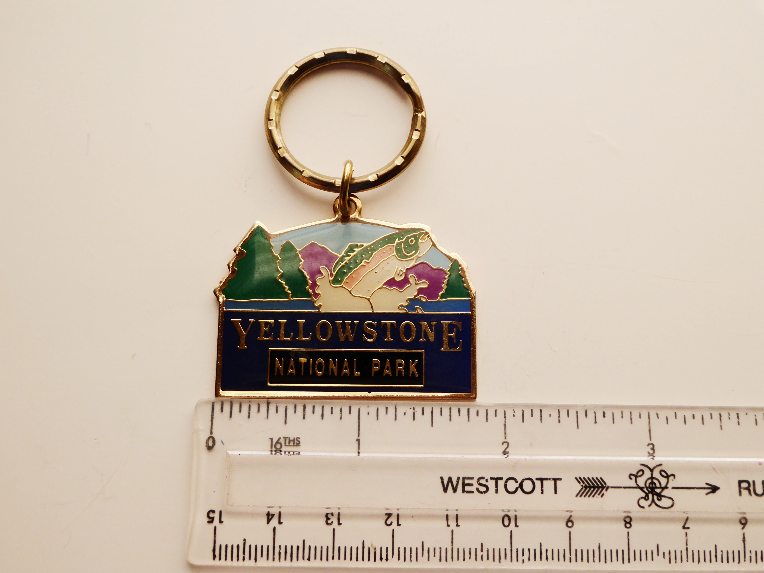 Vintage 80s Yellowstone National Park Enamel With Resin Coating Key ...